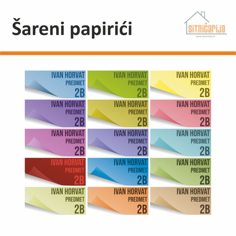 Naljepnice za knjige i bilježnice - Šareni papirići • Sitničarija.hr