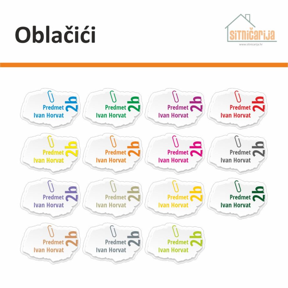 Naljepnice za knjige i bilježnice - Oblačići • Sitničarija.hr