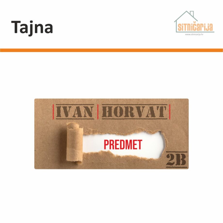 Naljepnice za knjige i bilježnice - Tajna • Sitničarija.hr