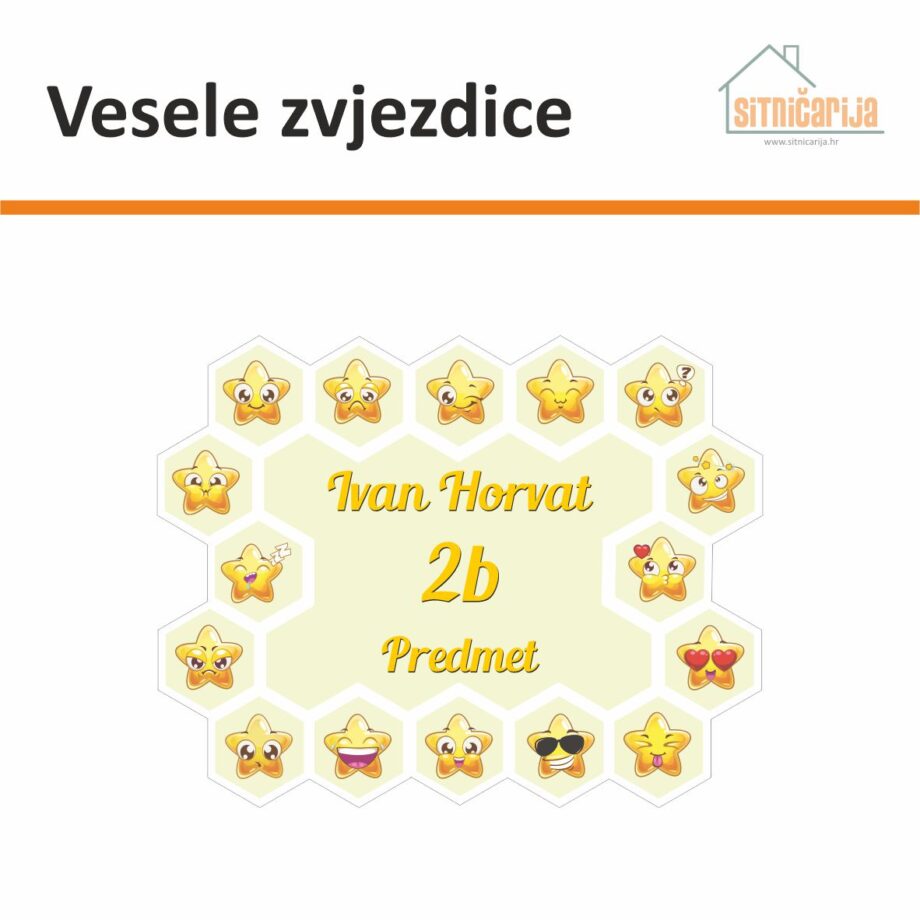 Naljepnice za knjige i bilježnice - Vesele zvjezdice • Sitničarija.hr