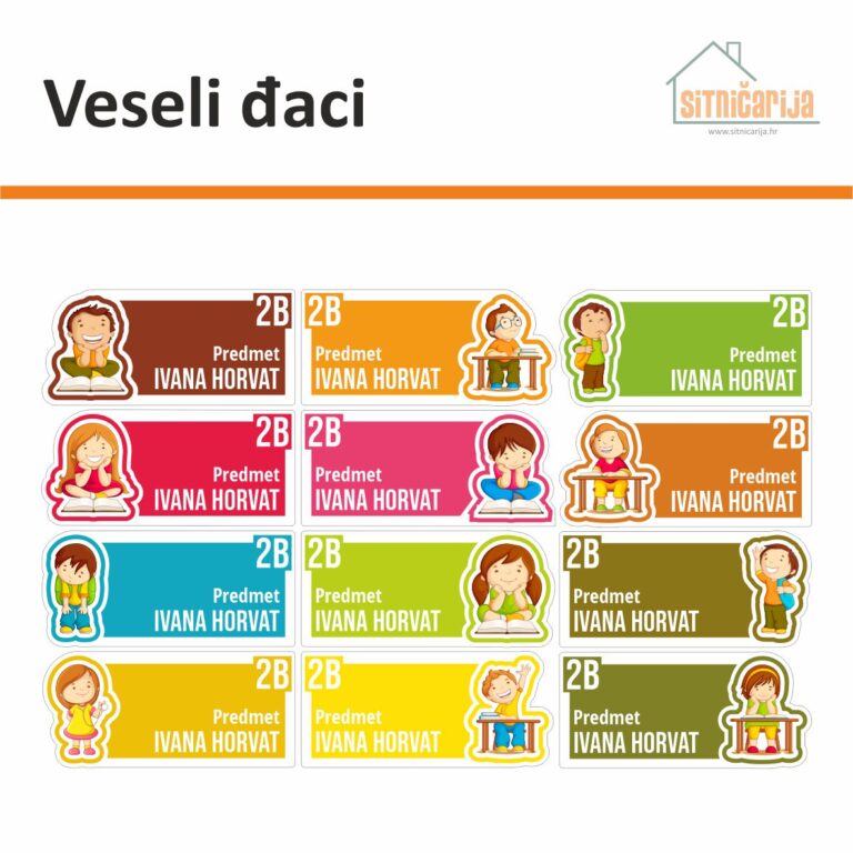 Naljepnice za knjige i bilježnice - Veseli đaci • Sitničarija.hr